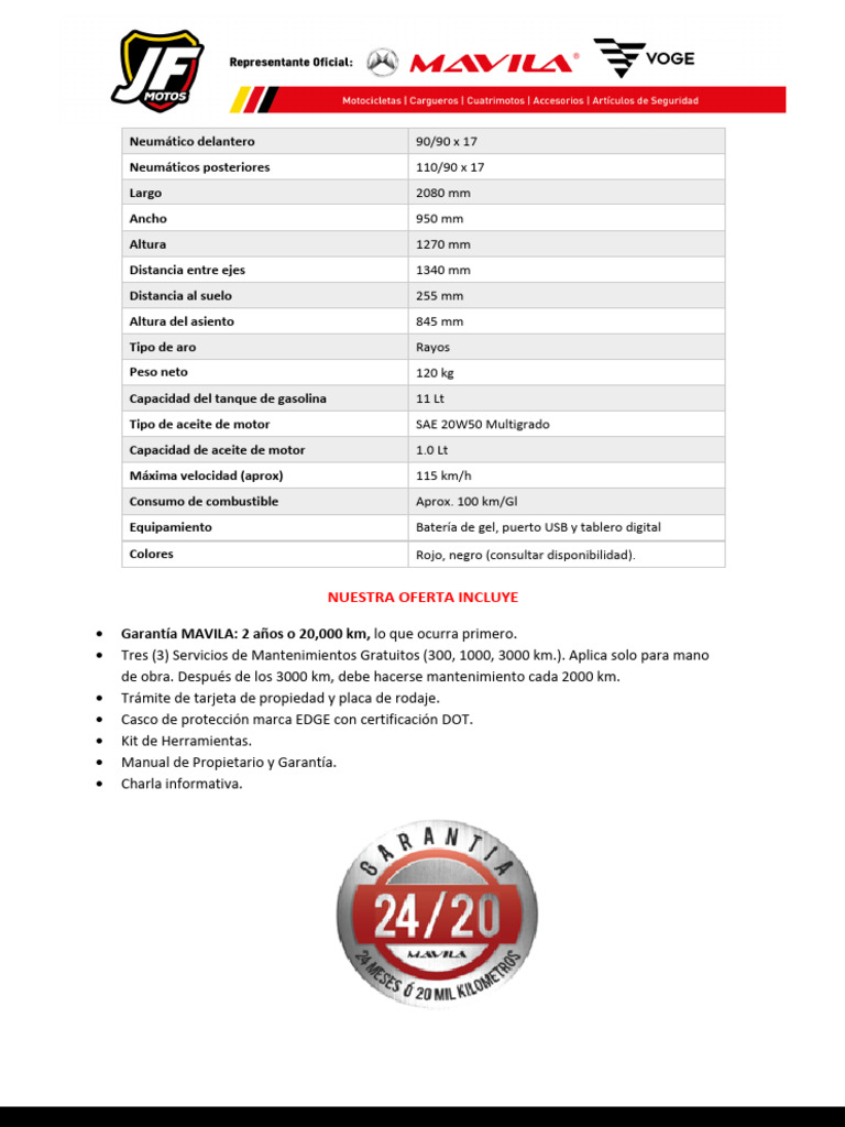 Mavila DS 200 : Specs et Offres | PDF