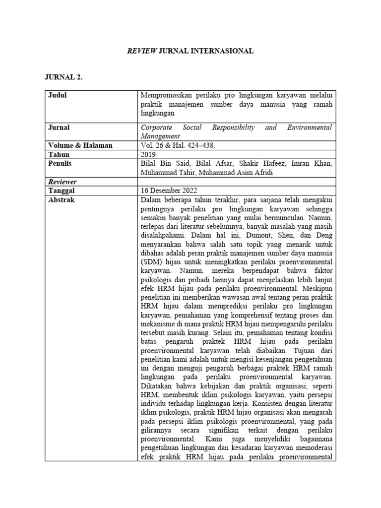 Review Jurnal 2 | PDF | Karier & Perkembangan