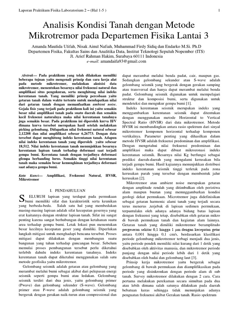 Amanda Maulida U - LapresMikrotremor | PDF