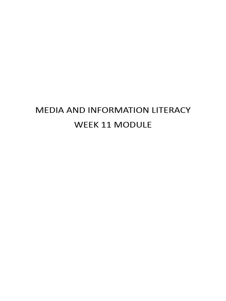 Week 11 Module Mil | PDF