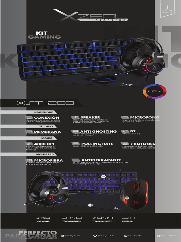 Kit Gaming Xzeal xst-200 | PDF