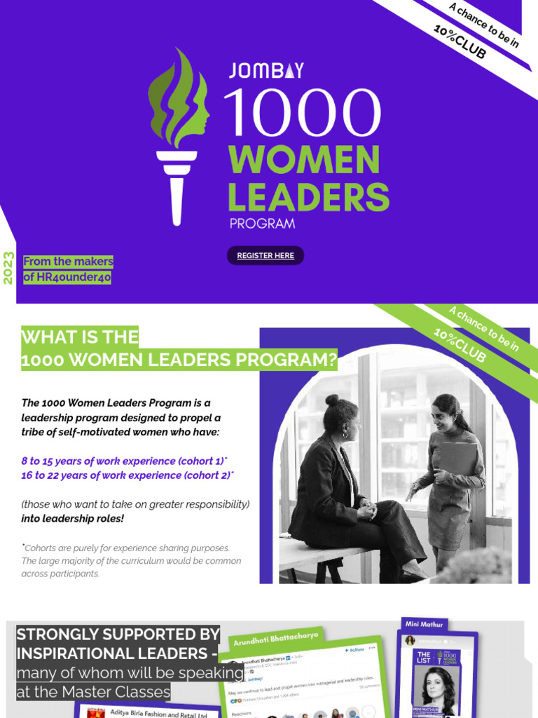 Jombay's 1000 Women Leaders Program | PDF | Leadership | Mentorship