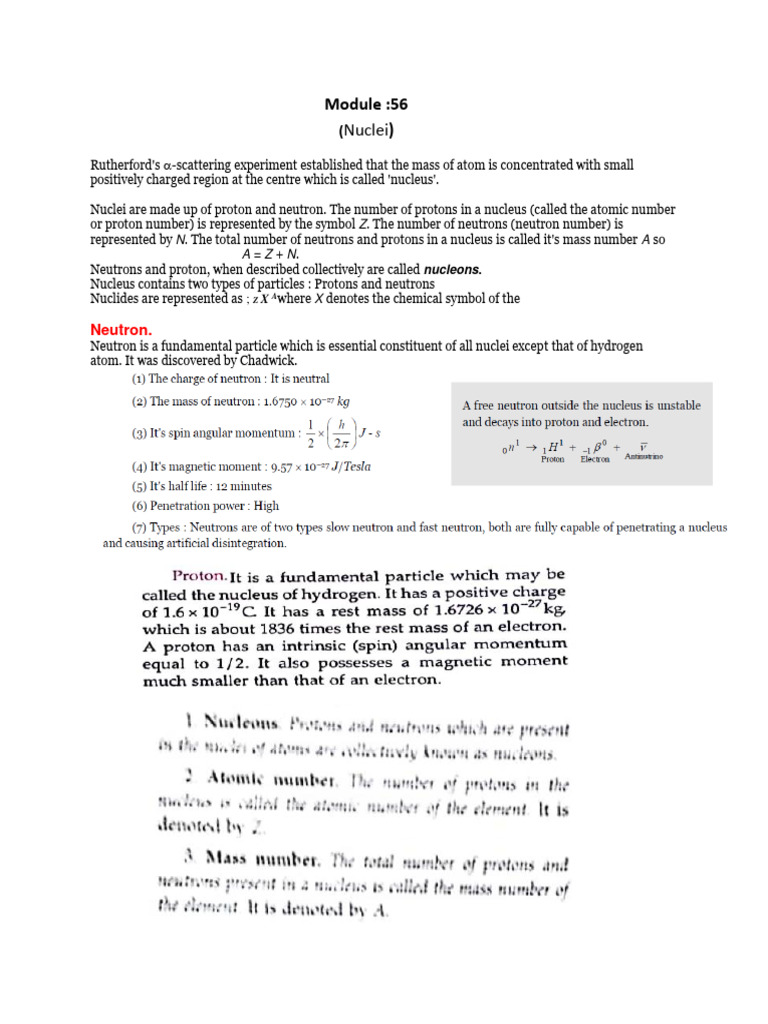 Nucleus Structure and Binding Energy | PDF | Teaching Methods & Materials | Science & Mathematics