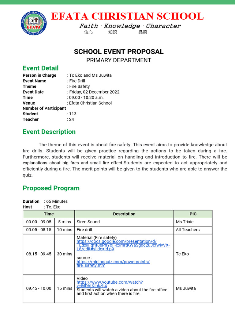 Proposal Fire Drill | PDF