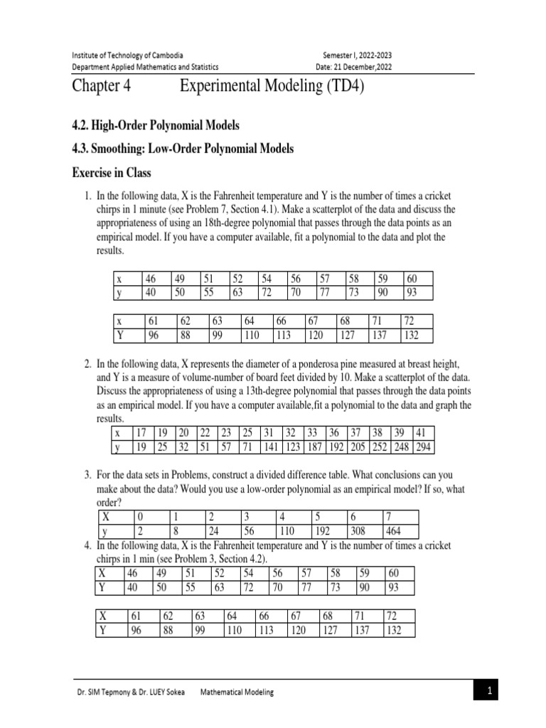 Chapter4 TD | PDF | Spline (Mathematics) | Equations