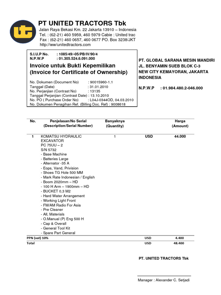 PT. UNITED TRACTORS Tbk | PDF