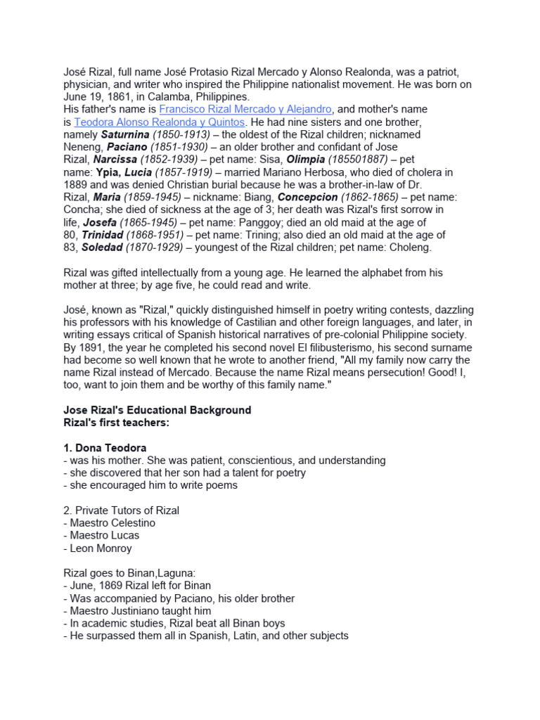 José Rizal | PDF | Philippines