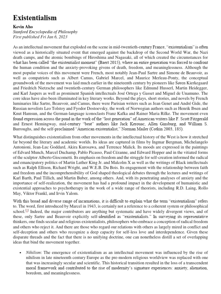Existentialism Kevin Aho | Download Free PDF | Existentialism | Phenomenology (Philosophy)