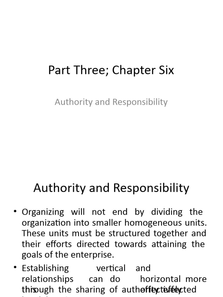 6 Autority and Responsibility | PDF | Decentralization | Decision Making