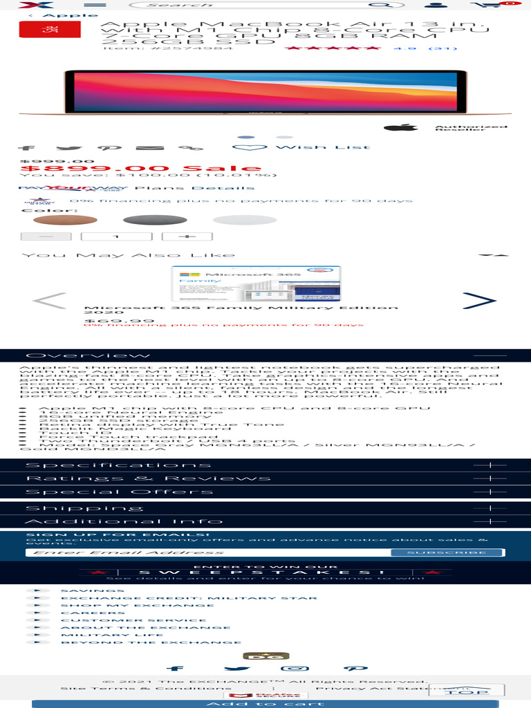 Apple Macbook Air 13 In. With M1 Chip 8-Core Cpu 7-Core Gpu 8gb Ram 256gb SSD Wow Gifts Shop The ...