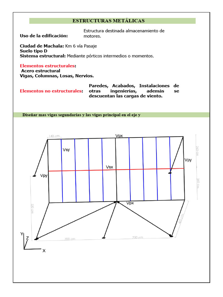 Portico en 3D | PDF | Viga (Estructura) | Construyendo tecnología
