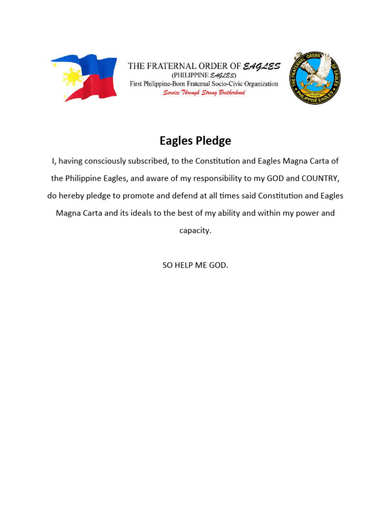 Eagles Pledge | PDF | Foreign Language Studies | Religion & Spirituality