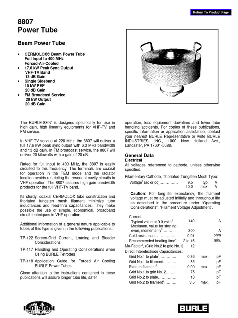 Beam Power Tube | PDF | Vacuum Tube | Amplifier