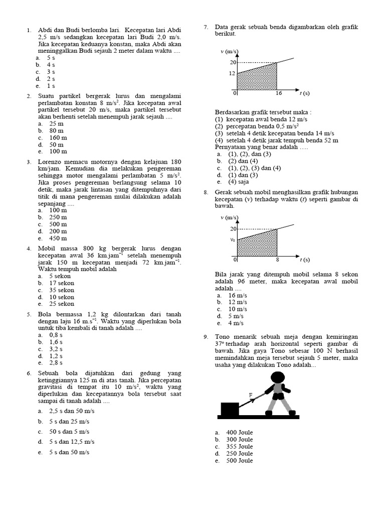 Soal dan Pembahasan Fisika: Usaha dan Energi | PDF