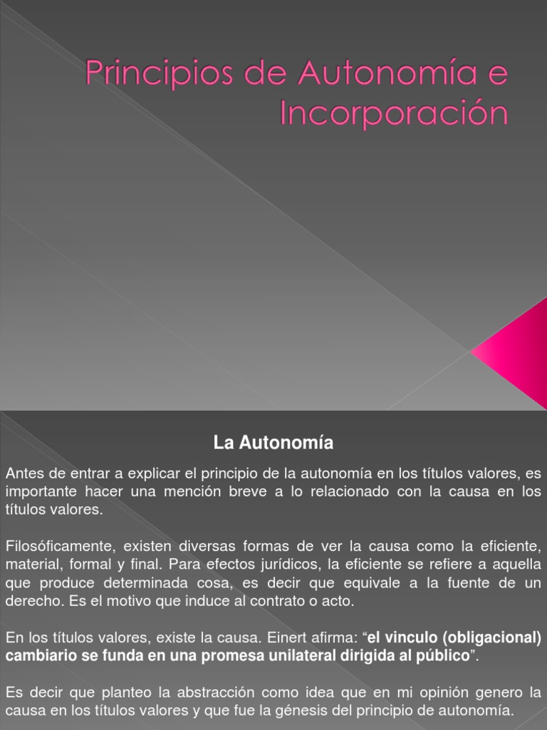 El principio de autonomía en los títulos valores: su origen, desarrollo ...