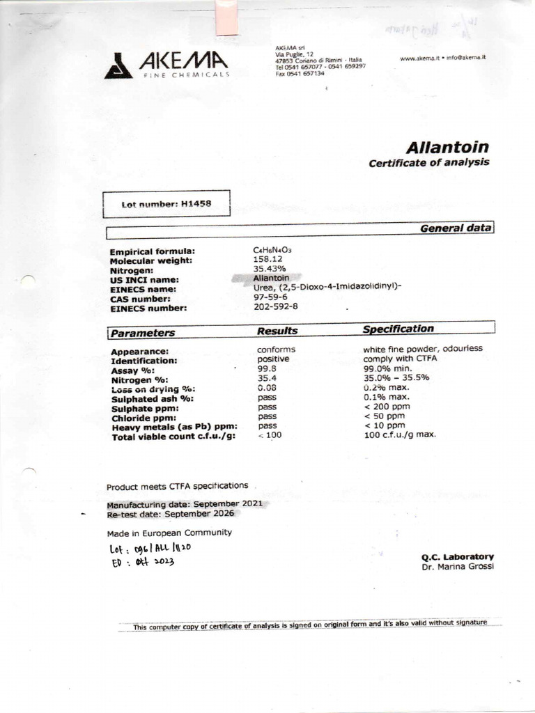 Allantoin | PDF