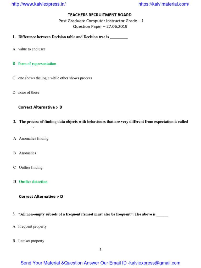 CS Question Paper and Answer Key - 27.06.2019 1 | PDF | Method ...