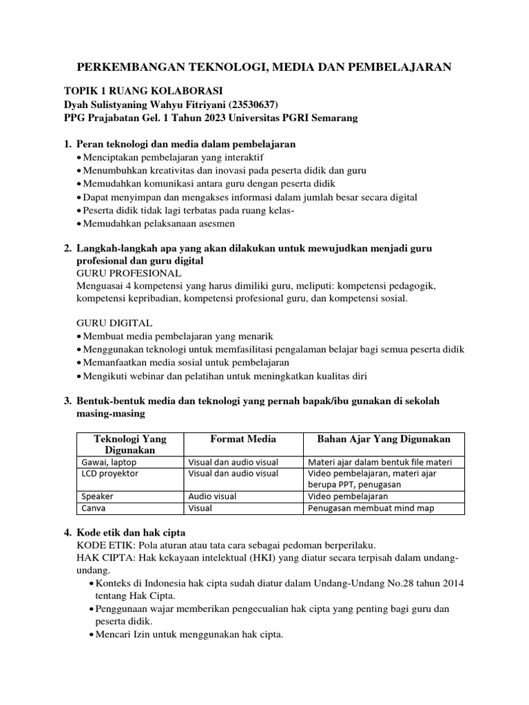 Teknologi dan Media dalam Pembelajaran | PDF