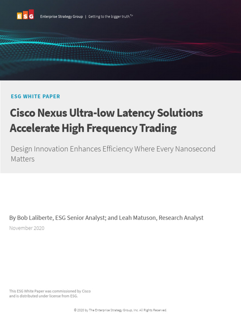 Esg White Paper Ultralowlatency | PDF | High Frequency Trading | Field ...