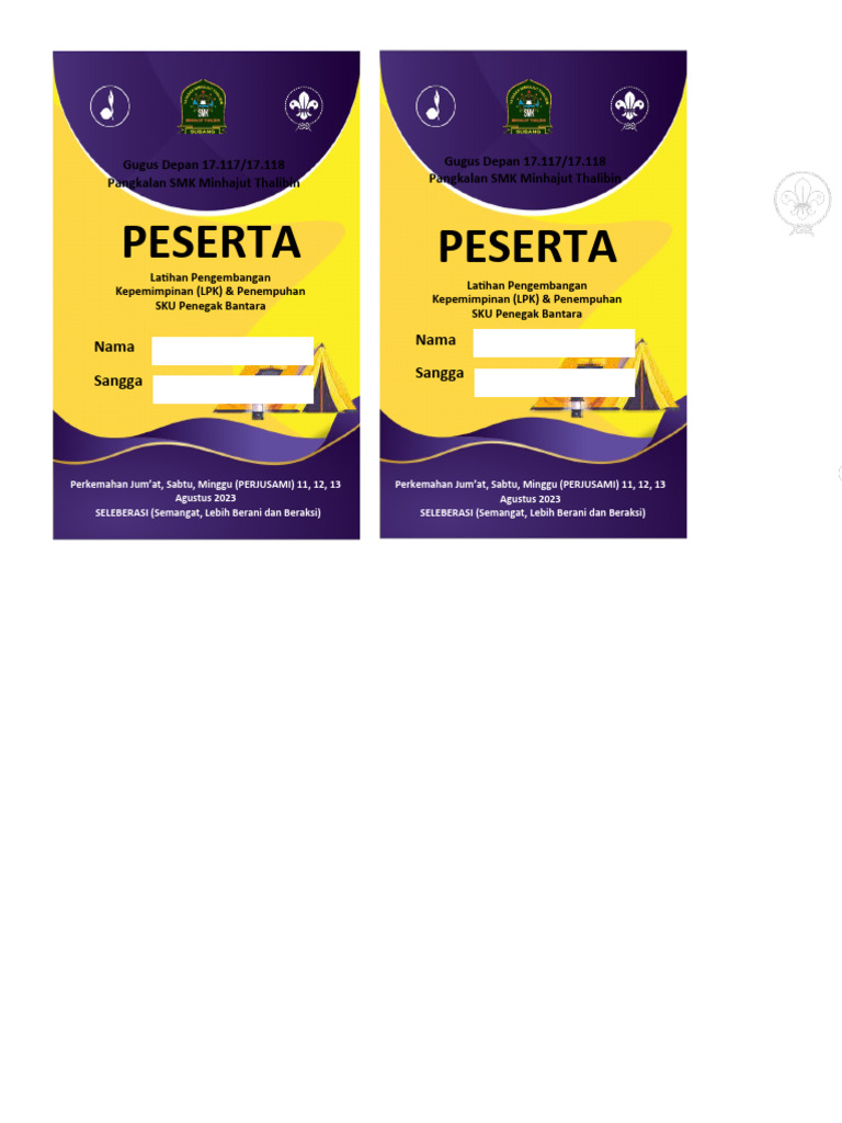 Name Tag Pramuka untuk Sangga | PDF