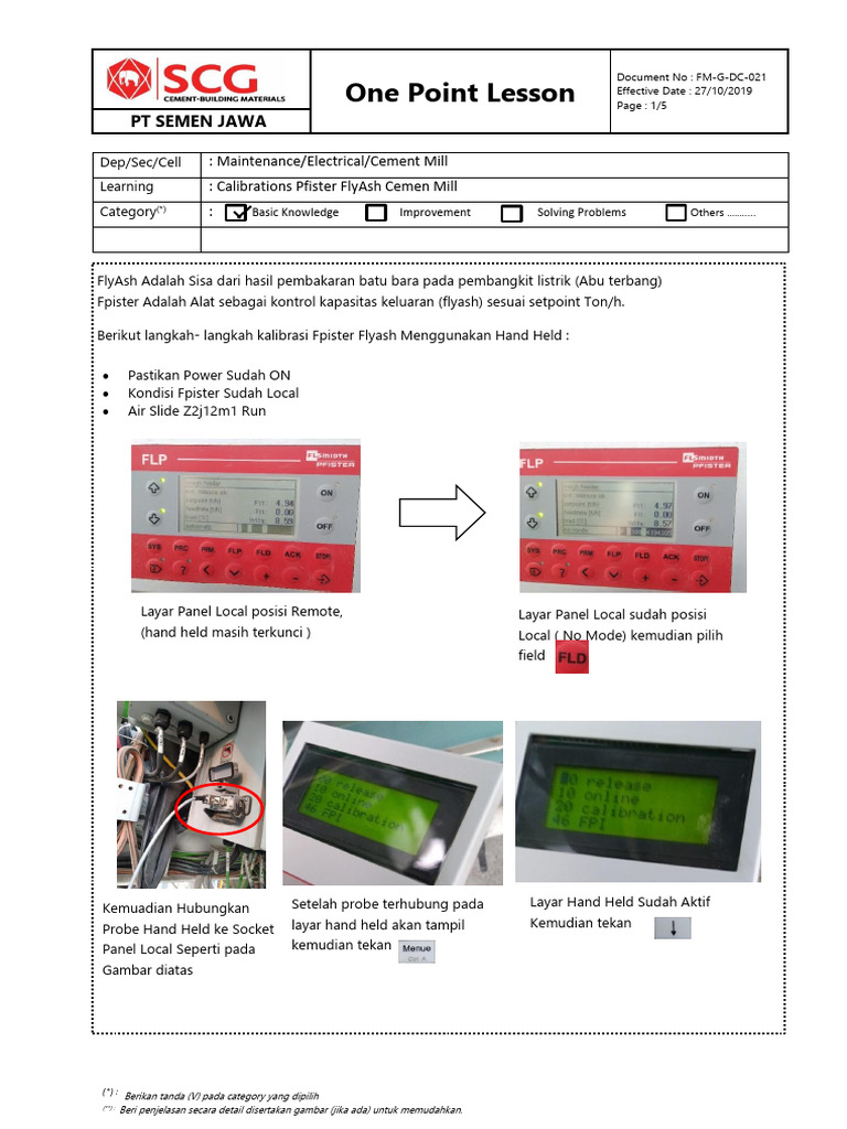OPL Calibrations Pfister Cement MIll | PDF