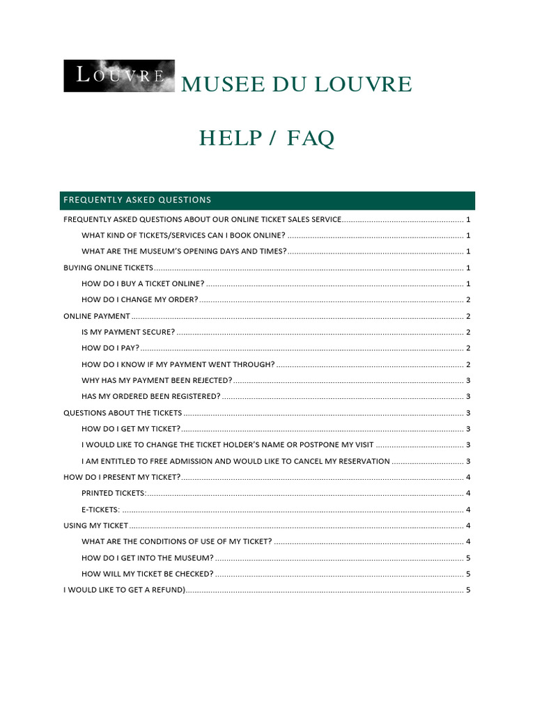 Faq en | PDF | Payments | Ticket (Admission)