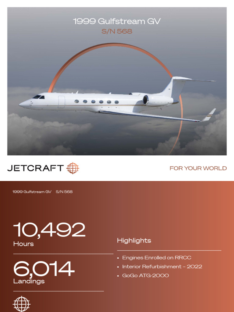 1999-Gulfstream-GV-sn-568-Available-Through-Jetcraft | PDF | Avionics ...