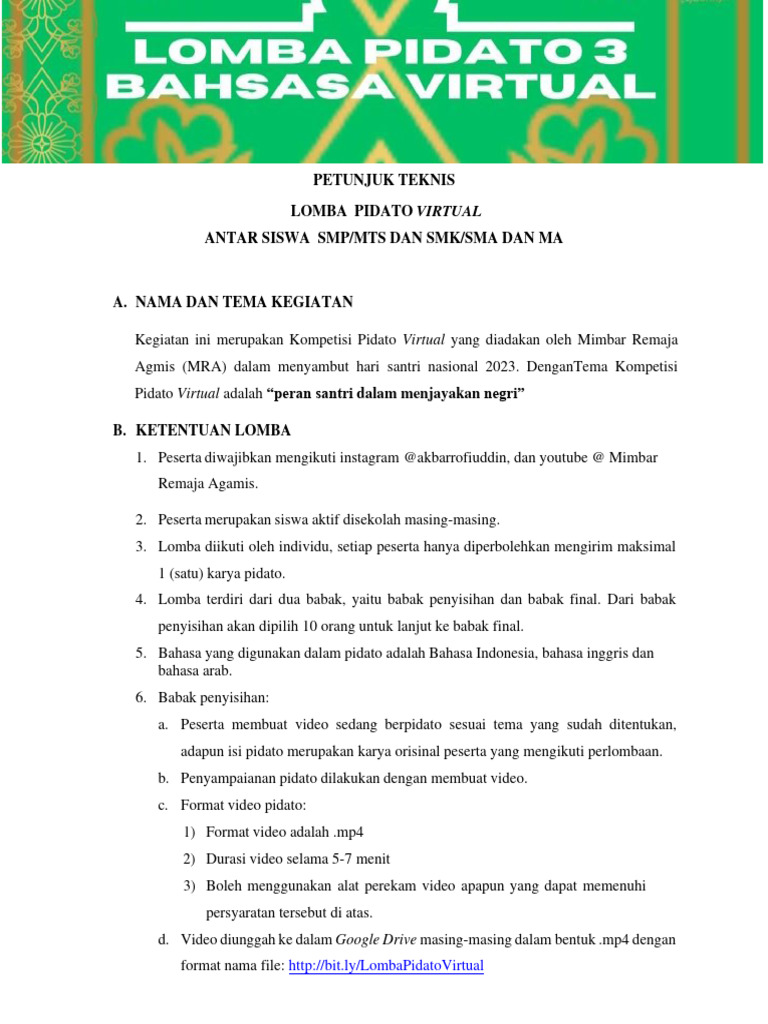 Juknis Pidato Virtual | PDF | Seni