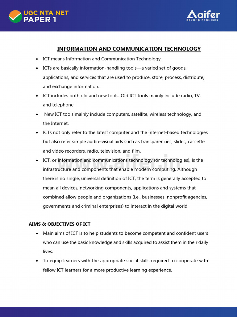 Information and Communication Technology Full Material | PDF | Computer ...