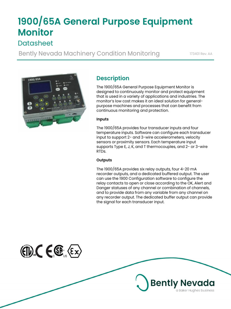 1900.65A Monitor Datasheet | PDF | Relay | Low Pass Filter