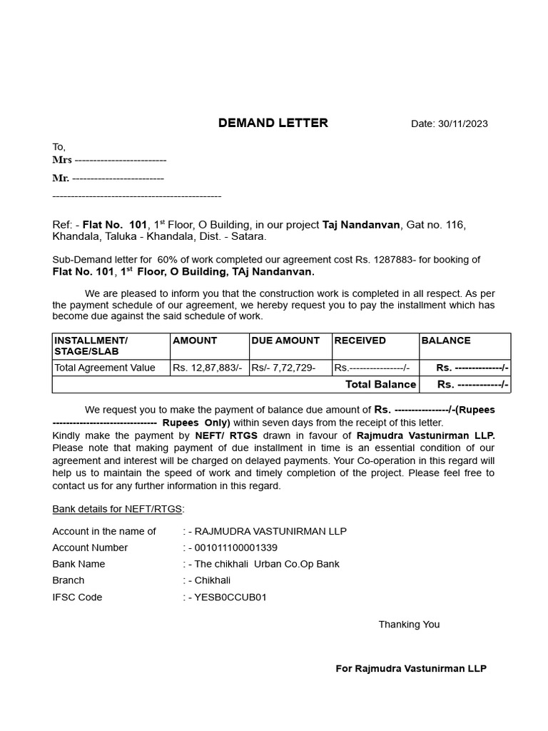 Demand Letter Format | PDF