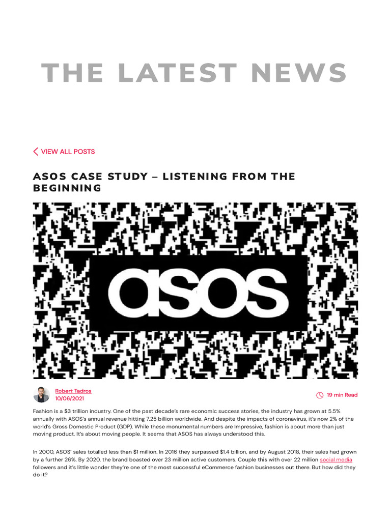 How Did ASOS Become The Biggest Online Fashion Store - ASOS Case Study | PDF | Fashion | Brand