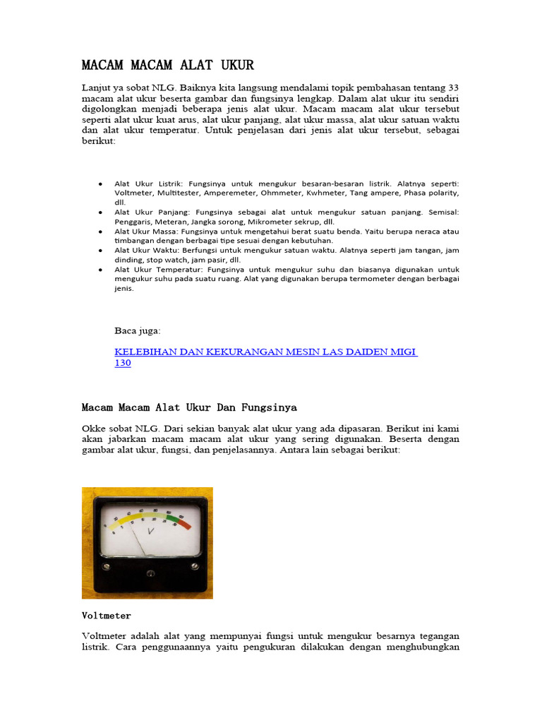 MACAM MACAM ALAT UKUR | PDF