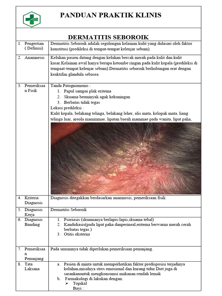 Panduan Klinis Dermatitis Seboroik | PDF | Kesehatan Holistik | Sains ...