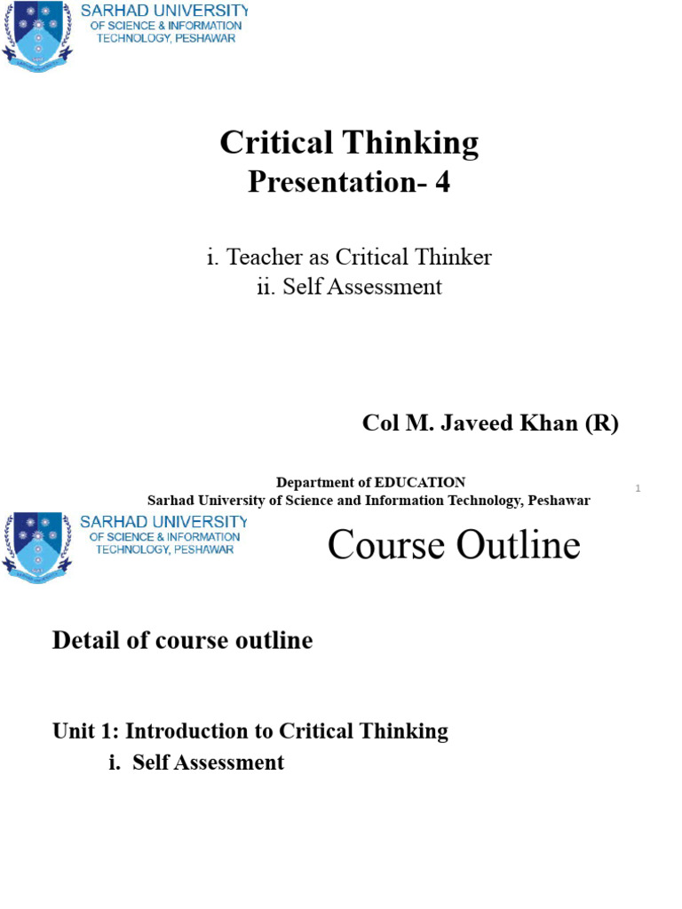 4. Critical Thinking | PDF