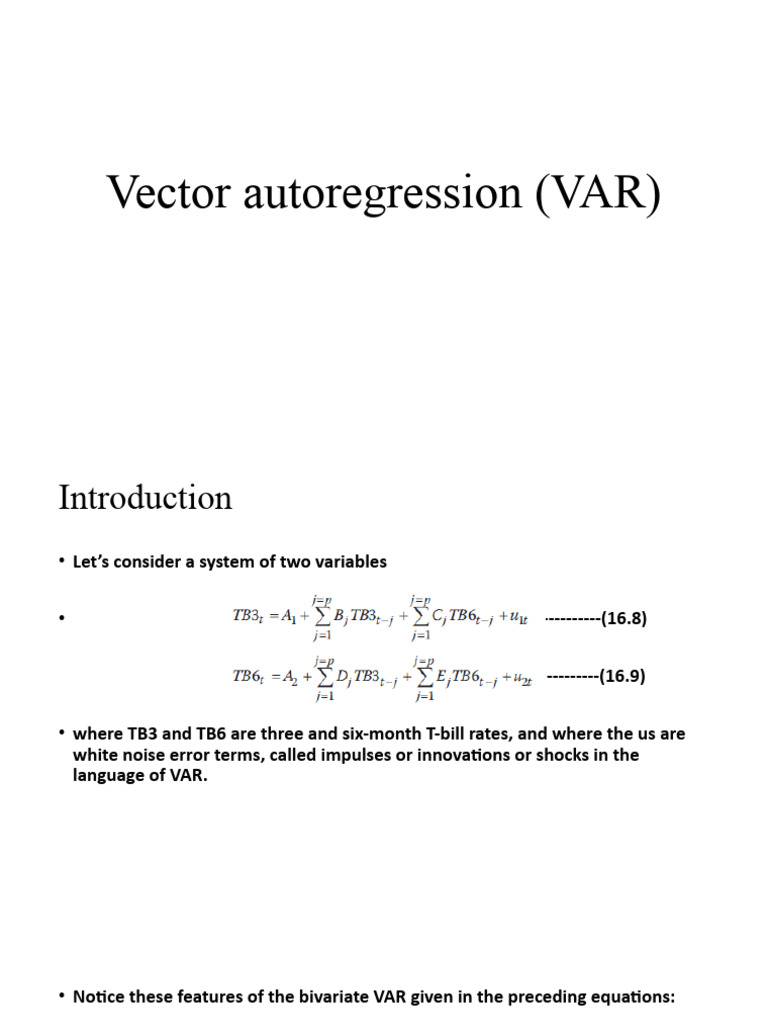 Vector Autoregression (VAR) | PDF | Vector Autoregression | Errors And Residuals