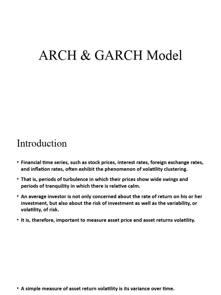 Arch And Garch Model Pdf Errors And Residuals Regression Analysis