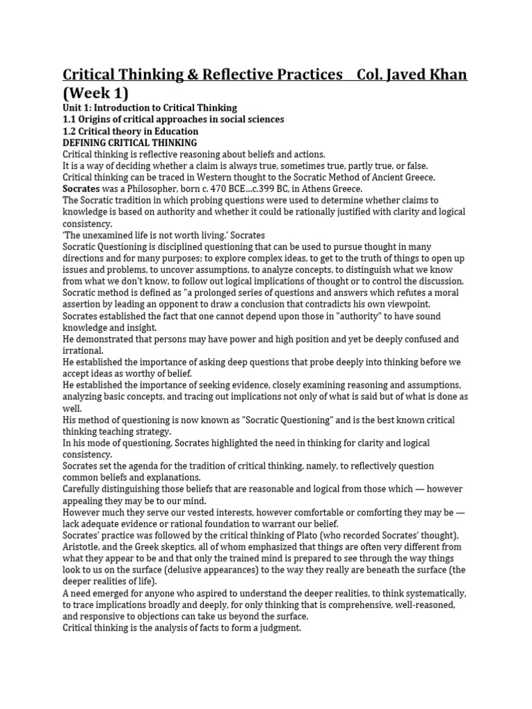 Critical Thinking Full | Download Free PDF | Critical Thinking | Thought