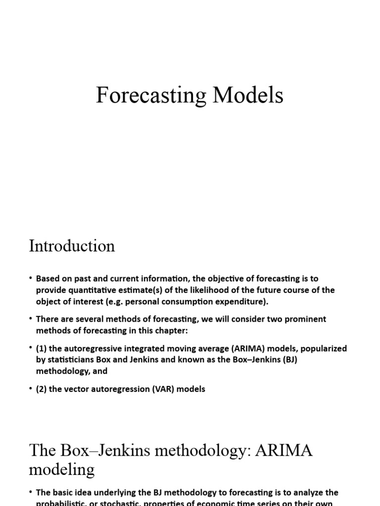 Forecasting Models | PDF | Autoregressive Integrated Moving Average | Autoregressive Model