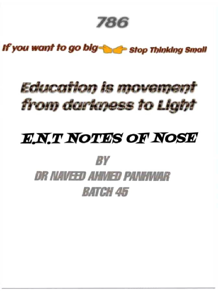 Ent Notes of Nose by Dr Naveed 45 | PDF