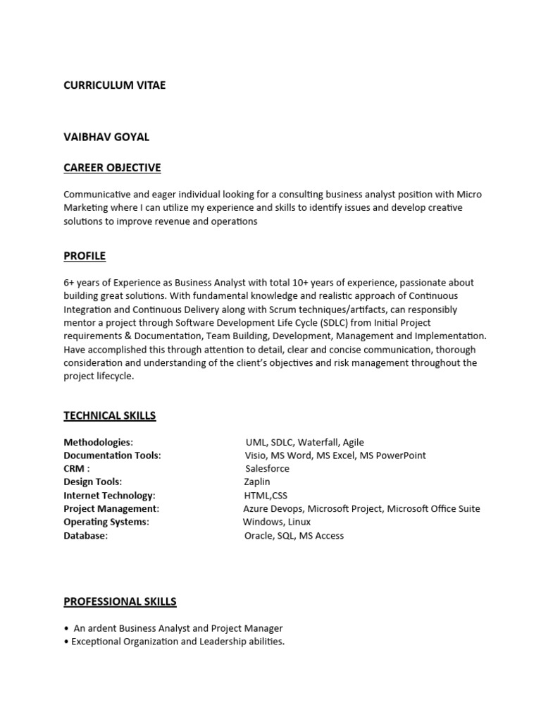 Vaibhav Goyal CV | PDF | Software Development Process | Scrum (Software Development)