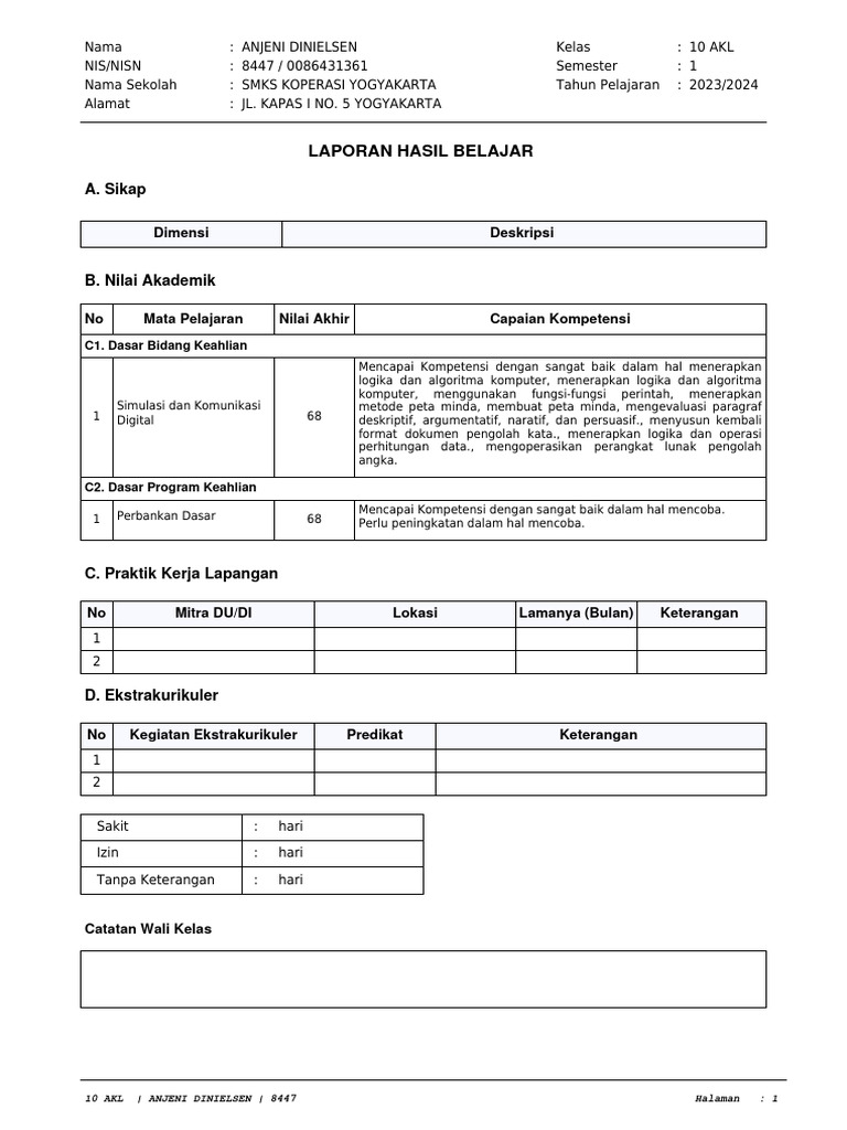 Rapor - ANJENI DINIELSEN | PDF