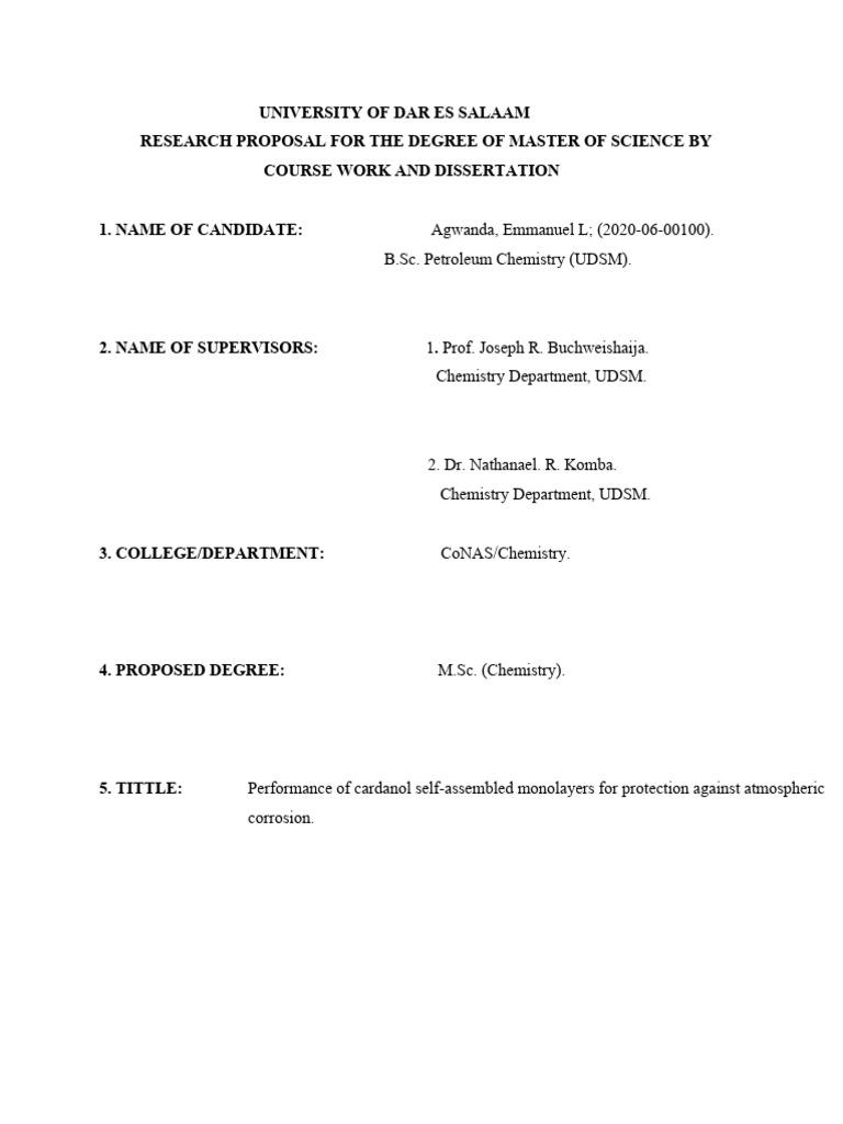 Agwanda's Full Proposal 26.1.2022prof. | PDF | Corrosion | Electrical ...