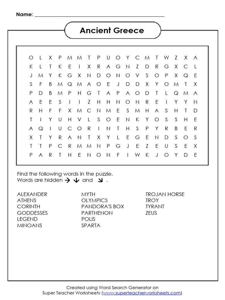 Super Teacher Worksheets Ancient Greece | Download Free PDF | Ancient ...