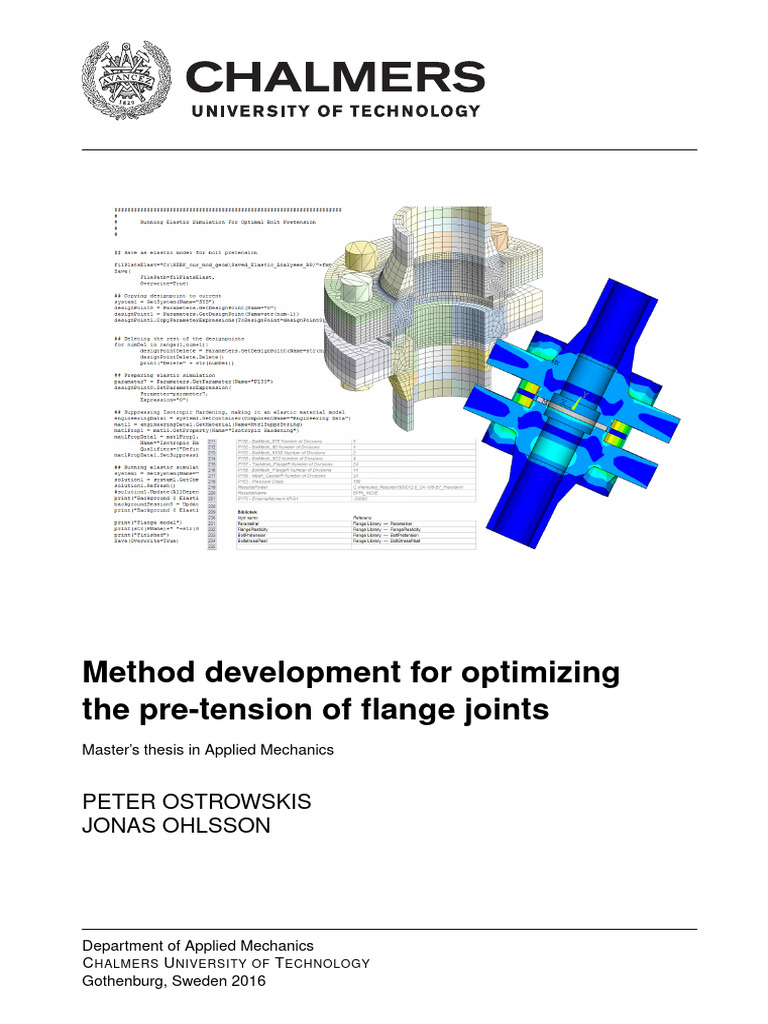 Method Development For Optimizing Pre-Tension of Flange Joints | PDF ...