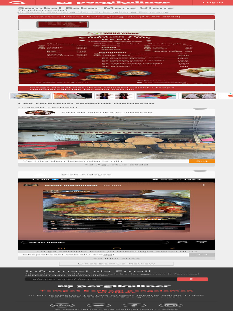 Selalu Diperbarui! Menu Sambal Bakar Mang Ujang, Lengkong, Bandung | PDF