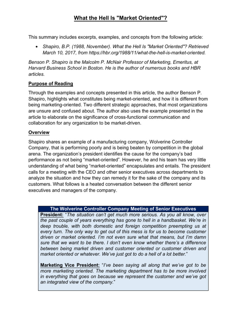 What The Hell Is Market Oriented Pdf Sales Marketing