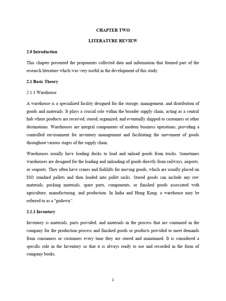 CHAPTER TWO WAREHOUSE | PDF | Warehouse | Inventory