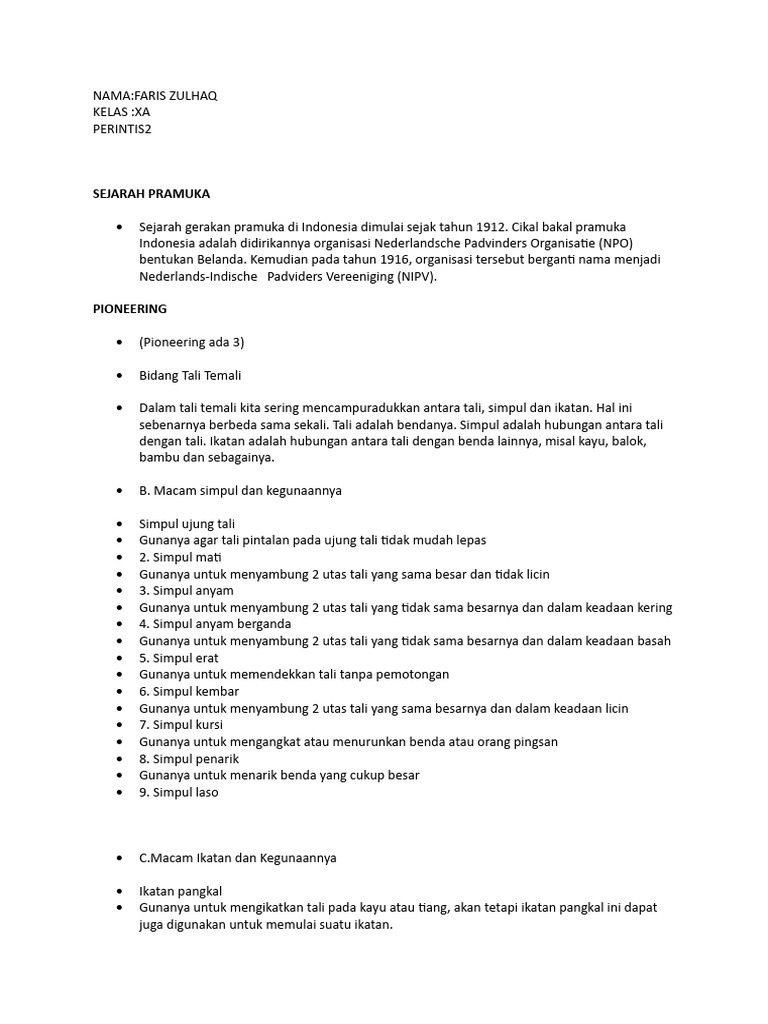 Tugas Pramuka | PDF | Griya & Taman