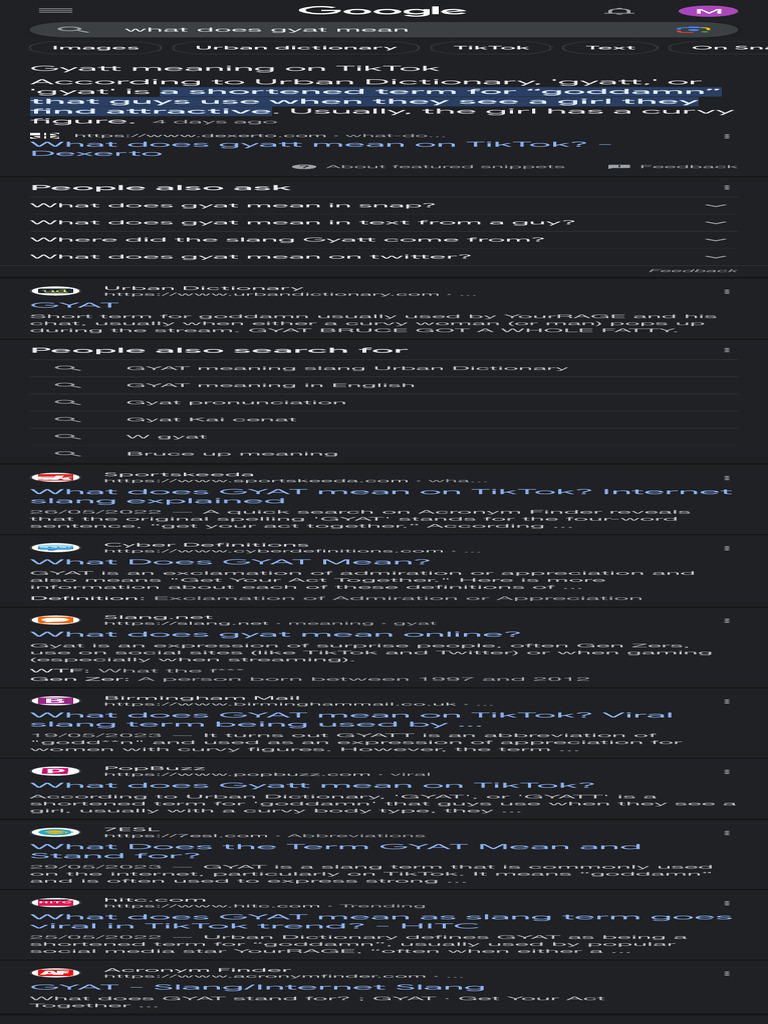 What Does Gyat Mean - Google Search | PDF | Human Communication ...